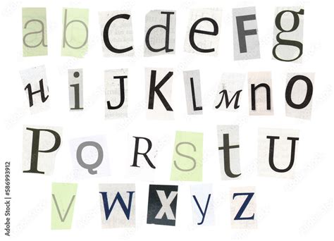Alphabet Magazine Cut Out Font Ransom Letter Isolated Collage