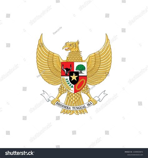 Vektor Stok National Emblem Indonesia Garuda Pancasila Lambang Tanpa