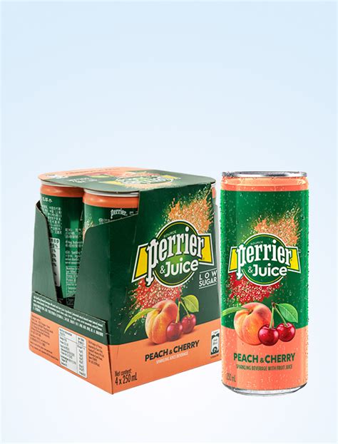 Bottled Water Perrier Juice Sparkling Peach Cherry Juice Beverage