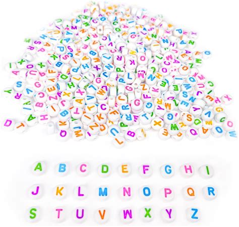 Perles Lettres 500 Pièces DuEgg Perle Letter Acrylique Colorées