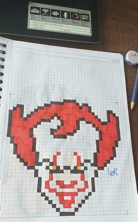 Pennywise Pixel Art Dibujos En Cuadricula Dibujos Sencillos Dibujos