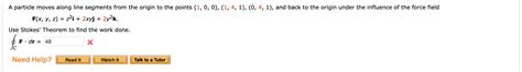Solved A Particle Moves Along Line Segments From The Origin Chegg
