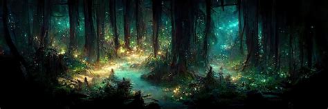 Premium Photo Deep Forest Fantasy Backdrop Concept Art Realistic