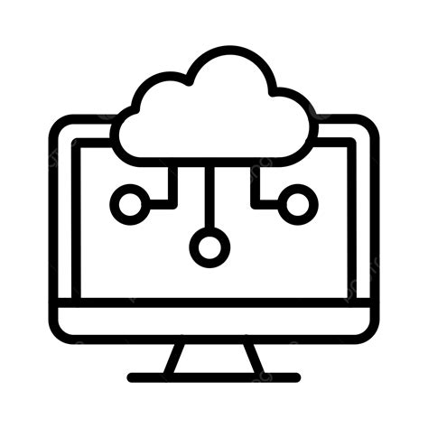 Icono De Línea De Nube Informática Vector PNG Nube Almacenamiento En