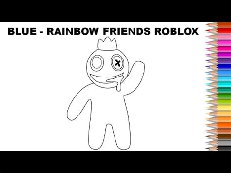 Desenhando O Blue Do Rainbow Friends Roblox Drawing Blue From Rainbow