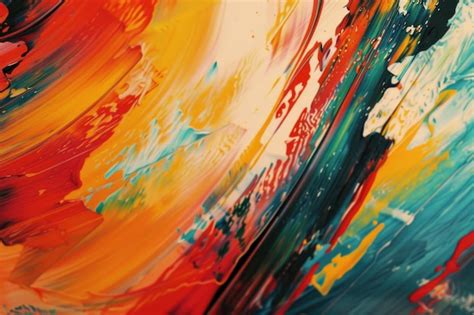 Premium Photo Hand Drawn Acrylic Abstract Painting With Brushstrokes