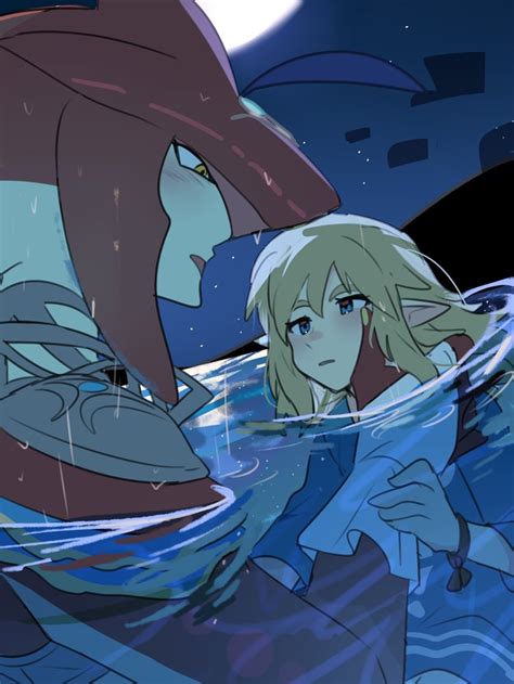 Link And Sidon The Legend Of Zelda Drawn By Suikaels Danbooru