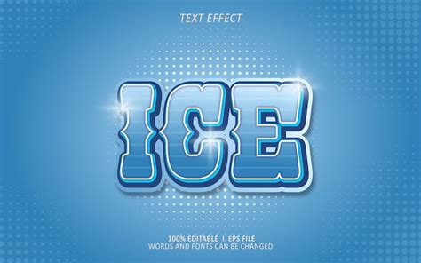 Efecto De Texto Editable Efecto De Hielo Vector Premium