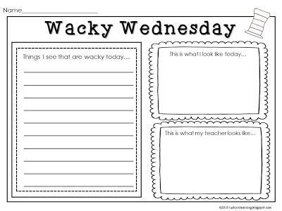 Printable Wacky Wednesday Activities