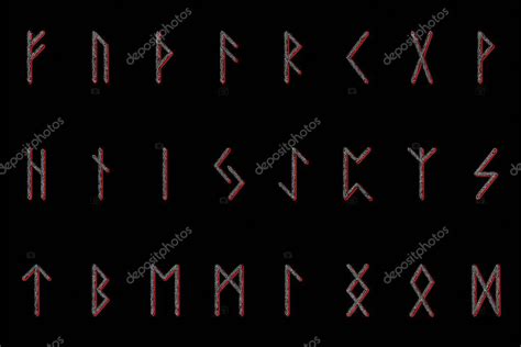 Conjunto de runas nórdicas antiguas Alfabeto rúnica Futhark Antiguos