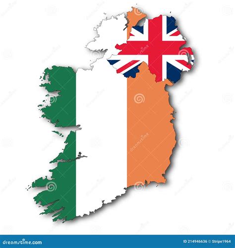Mapa De La República De Irlanda E Irlanda Del Norte Sobre Fondo Blanco