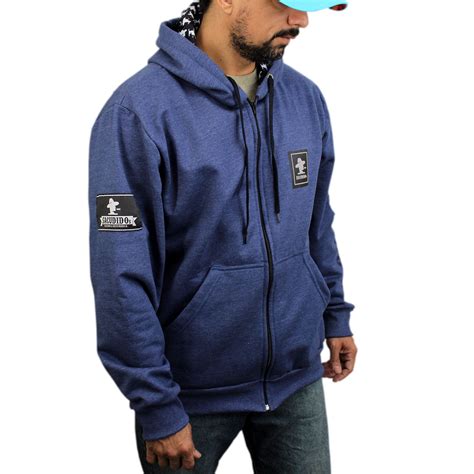 Moletom Sacudidos Silk Bordado Zíper Azul Mes Bruto Caipira