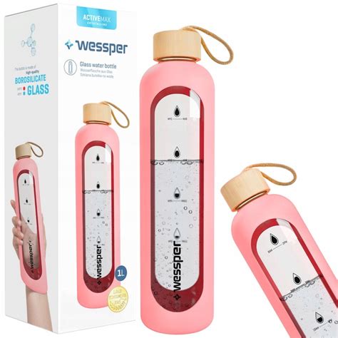 WESSPER ACTIVEMAX BUTELKA SZKLANA BIDON NA WODĘ Z ETUI 1000ml 1litr