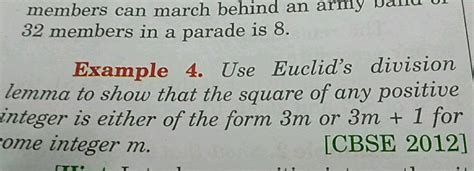 use euclid s division lemma to show that the square of any positive integer is either of the