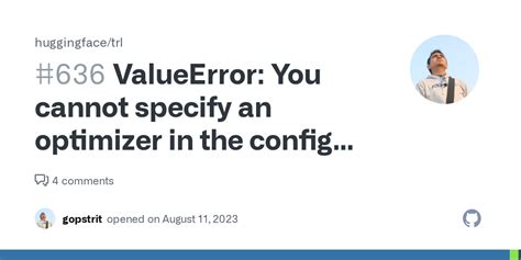 ValueError You Cannot Specify An Optimizer In The Config File And In