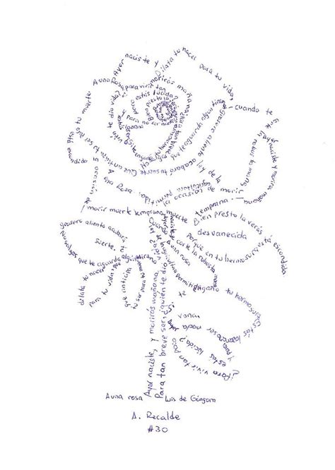 A Una Rosa Caligrama En Espa Ol Caligramas Faciles Dise O De Pagina