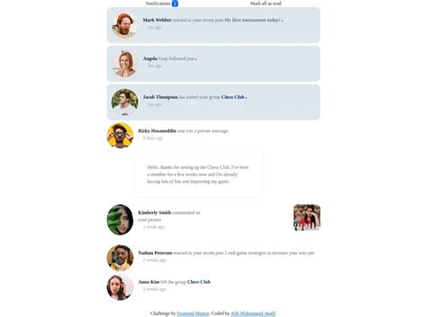 frontend mentor notification page using html css and a little bootstrap coding challenge