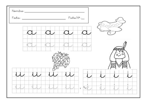 Grafomotricidad Con Vocales Fichas De Infantil Escuela En La Nube