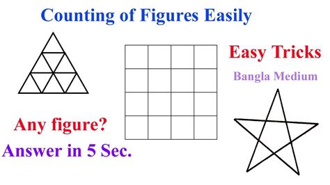 counting of figures easy tricks triangles square rectangle bangla medium youtube