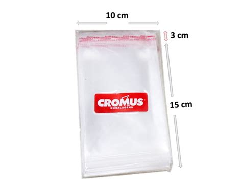 Saco Adesivado 10x15 Transparente Cromus C 100 Unidades Elo7