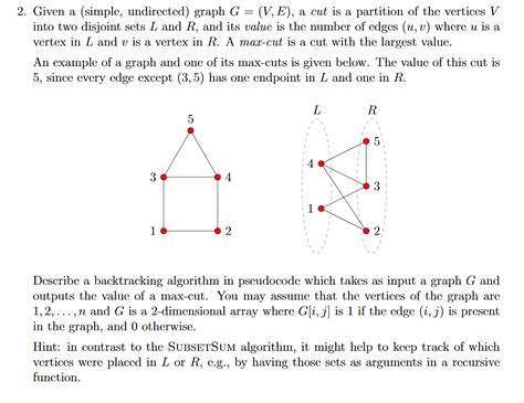 solved 2 given a simple undirected graph g v e a