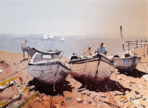 Bristol Savages Artists Outing Sidmouth Watercolor Boat