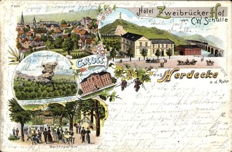 Litho Herdecke an der Ruhr Hotel Zweibrücker Hof akpool de
