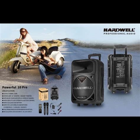 Jual Speaker Aktif Portable Hardwell PowerFul 10 Pro Free Stand Di