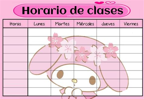 Horario De Clases My Melody Etiquetas De Material Escolar Horario De