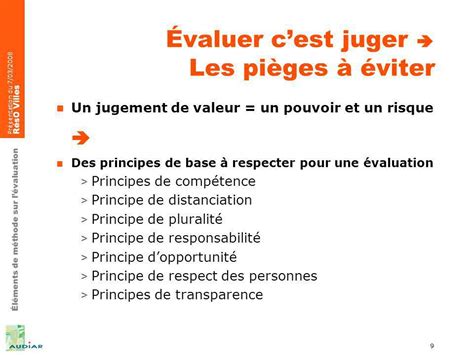 Éléments de méthode sur lévaluation Présentation du 7 03 2008 RésO