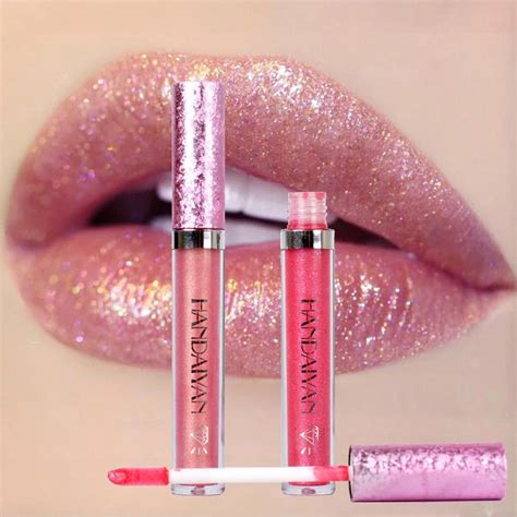 Labios Maquillaje Brillo Labial L Quido Diamante Met Lico Impermeable