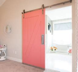 Oak Slab Sliding Barn Door White Shanty