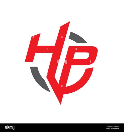 Circle Stacked HP Logo H P Initial Letter Design Vector Graphic Concept