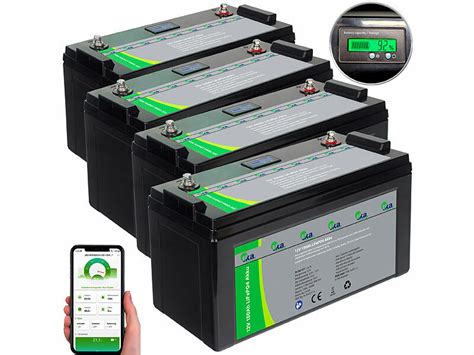 Tka Batteriemodul 4er Set LiFePO4 Akkus Mit 12 V 150 Ah 1 920 Wh