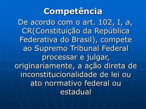 Ppt A O Direta De Inconstitucionalidade Powerpoint Presentation