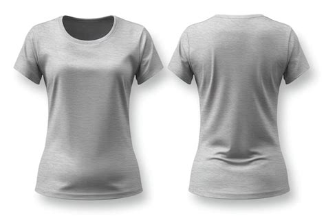 Conjunto De Maqueta Realista De Camiseta Femenina Gris Desde La Vista