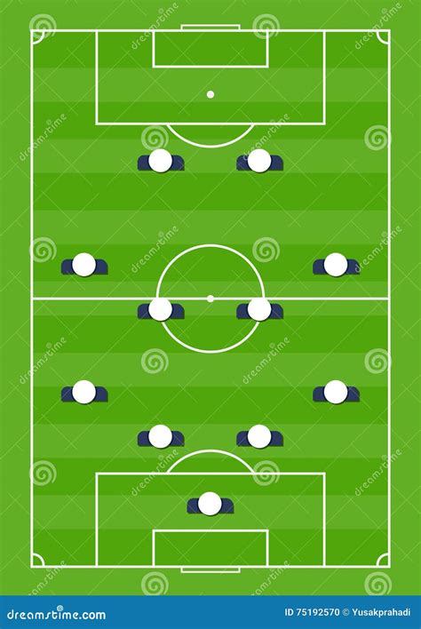 Campo De Ação Do Futebol Estratégia Do Jogo Ilustração do Vetor