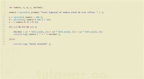 sentencia if else javascript convertir octal a representacion decimal