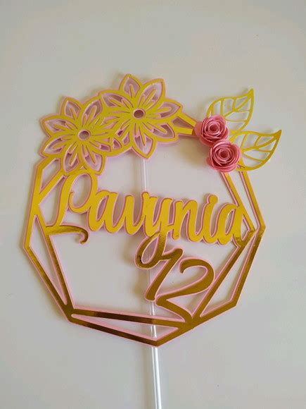 Topo De Bolo Floral Circular Para Imprimir