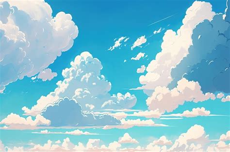 Cielo Azul Con Nubes Blancas Suaves Foto Premium