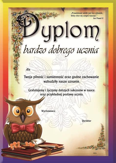 Dyplom Bardzo Dobrego Ucznia A972 Veda Szkola Pl