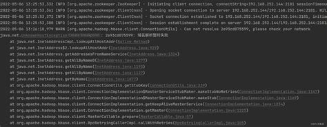 idea访问docker中的HBASE出现错误 org apache hadoop hbase client ConnectionUtils