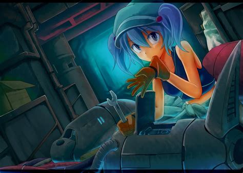 Fondos de pantalla ilustración Anime Chicas anime pelo azul ojos