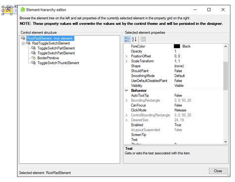 accessing and customizing elements ui for winforms documentation telerik ui for winforms