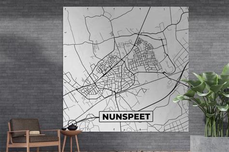Tuin Poster Nunspeet Plattegrond Stadkaart Kaart 200x200 Cm
