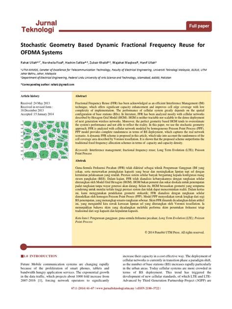 stochastic geometry based dynamic fractional frequency reuse for ofdma