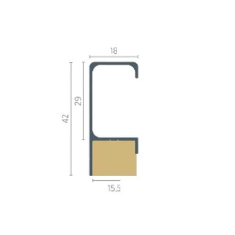 Puxador Perfil Alumínio na Cor Champagner 15 x 30 mm RM 218 2 de 3