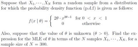 solved suppose that x1 xn form a random sample from a