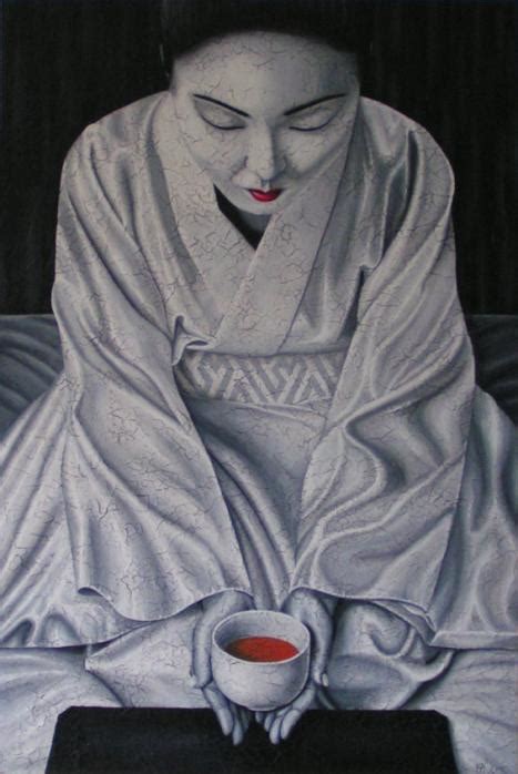 Cérémonie du thé Huile sur toile de lin Chrystel Mialet