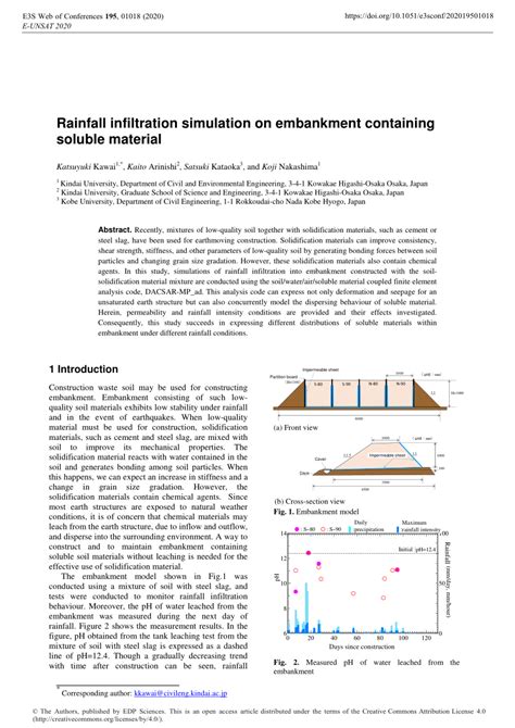 pdf rainfall infiltration simulation on embankment containing soluble material